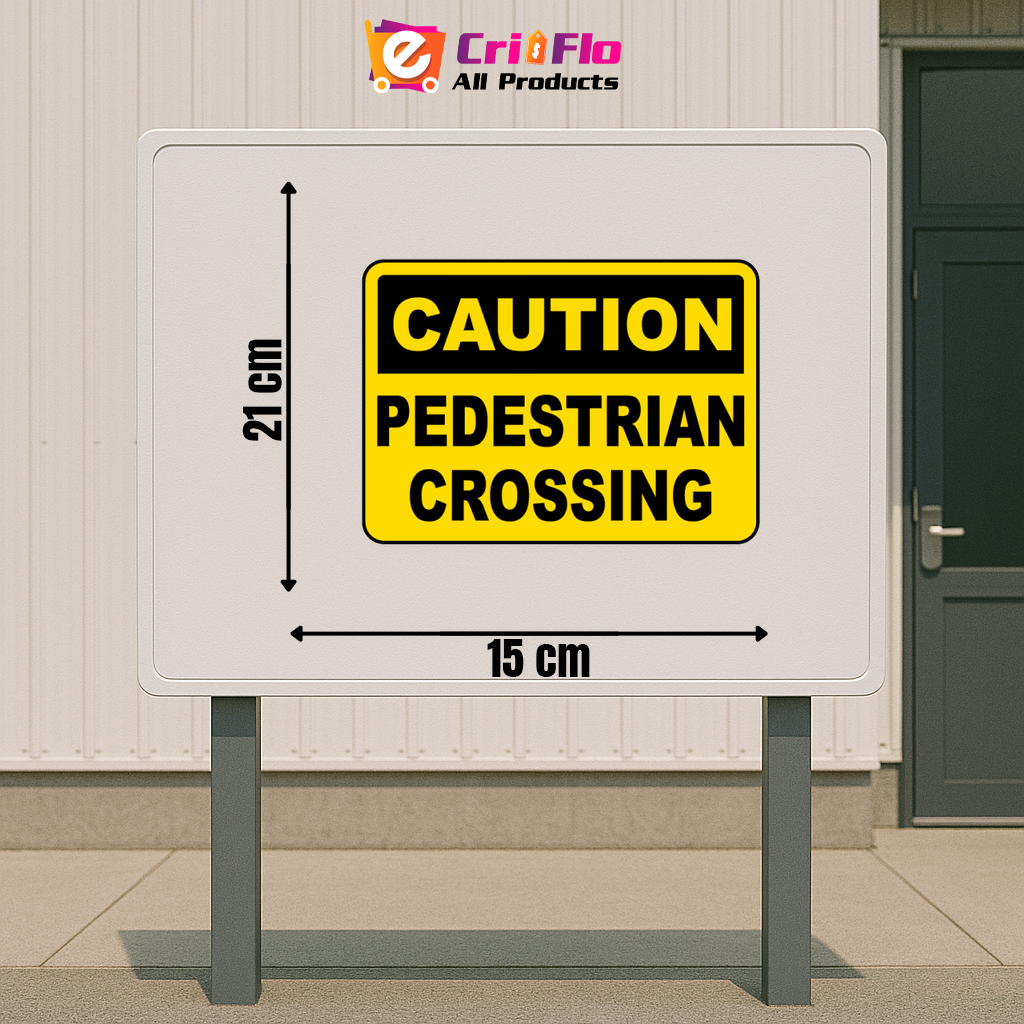 Indicator Caution Pedestrian Crossing Sign, Sticker autocolant, Cri-Flo ...
